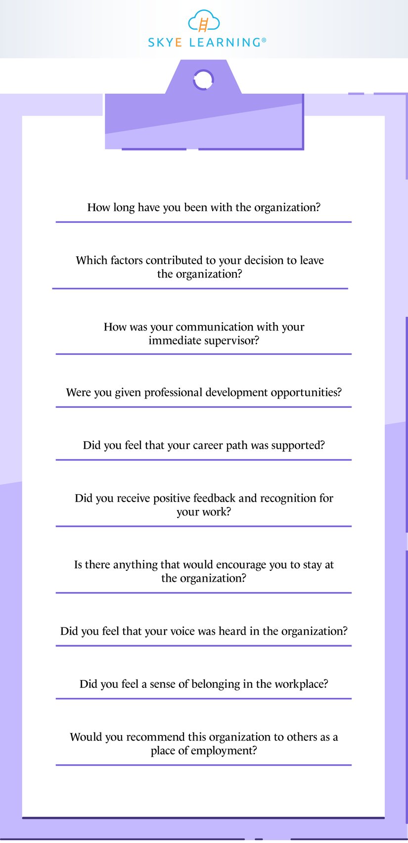 Common Exit Survey Questions Common Exit Survey Questions